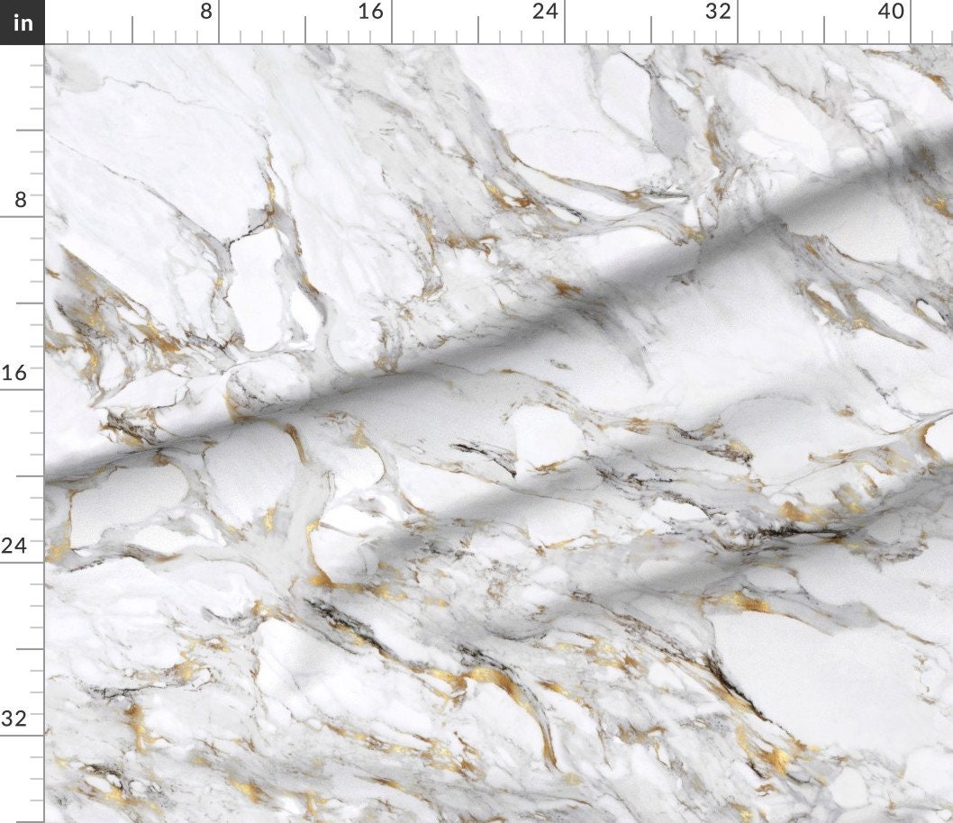 Marble Black White Fabric Gilded Marble by - Etsy Canada