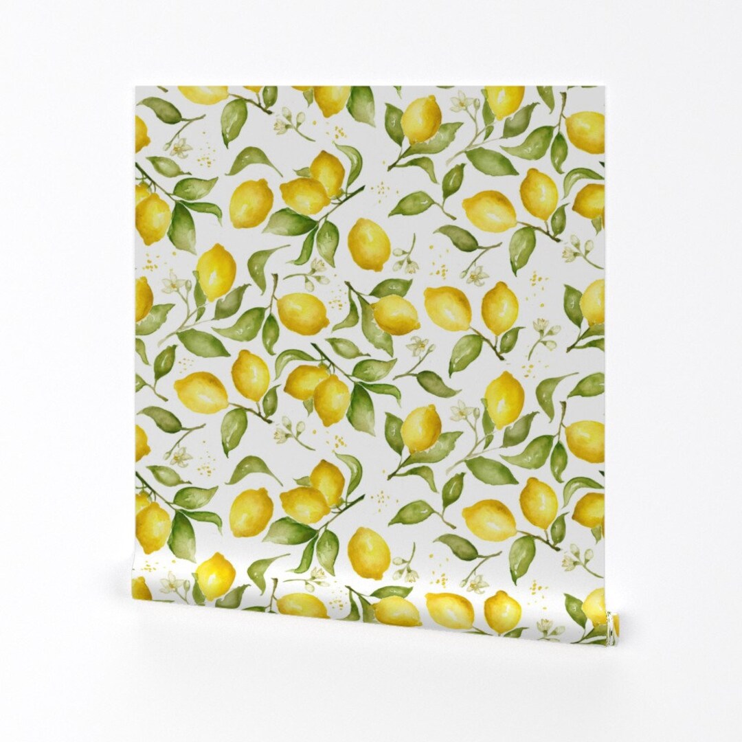 Lemon Wallpaper Lemon Blossoms by Laurapol Watercolor Fruit Citrus ...