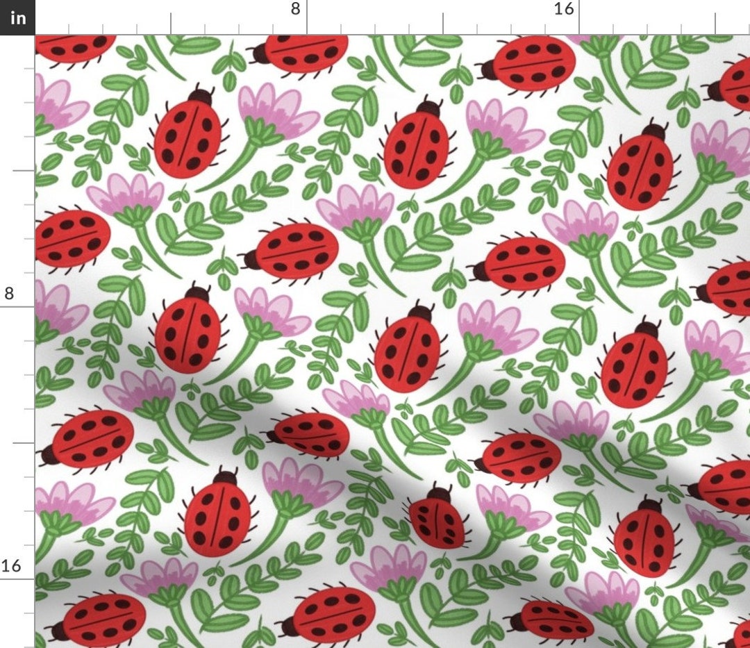 Cute Fabric Ladybird Floral by Prettysquirreldesign - Etsy