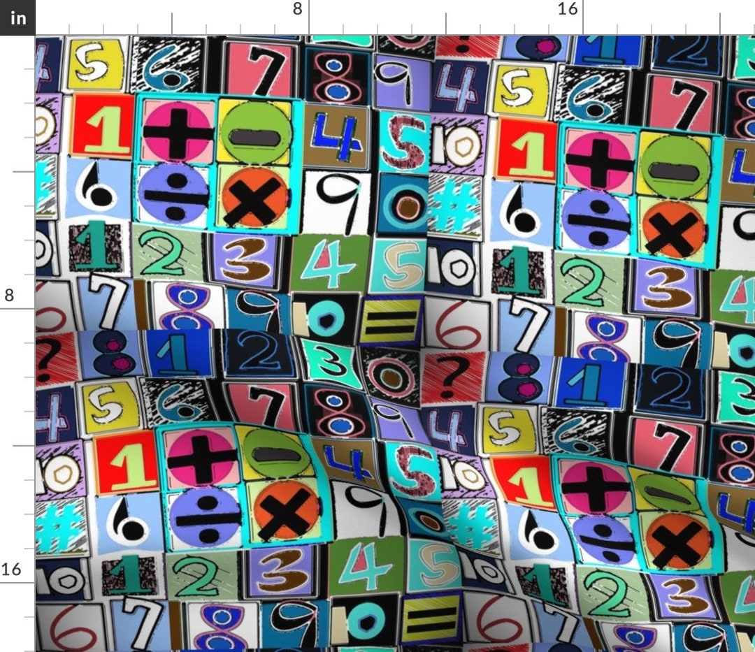 Math Fabric Math by Soobloo Mathematics Numbers Equations Nerdy Collage ...