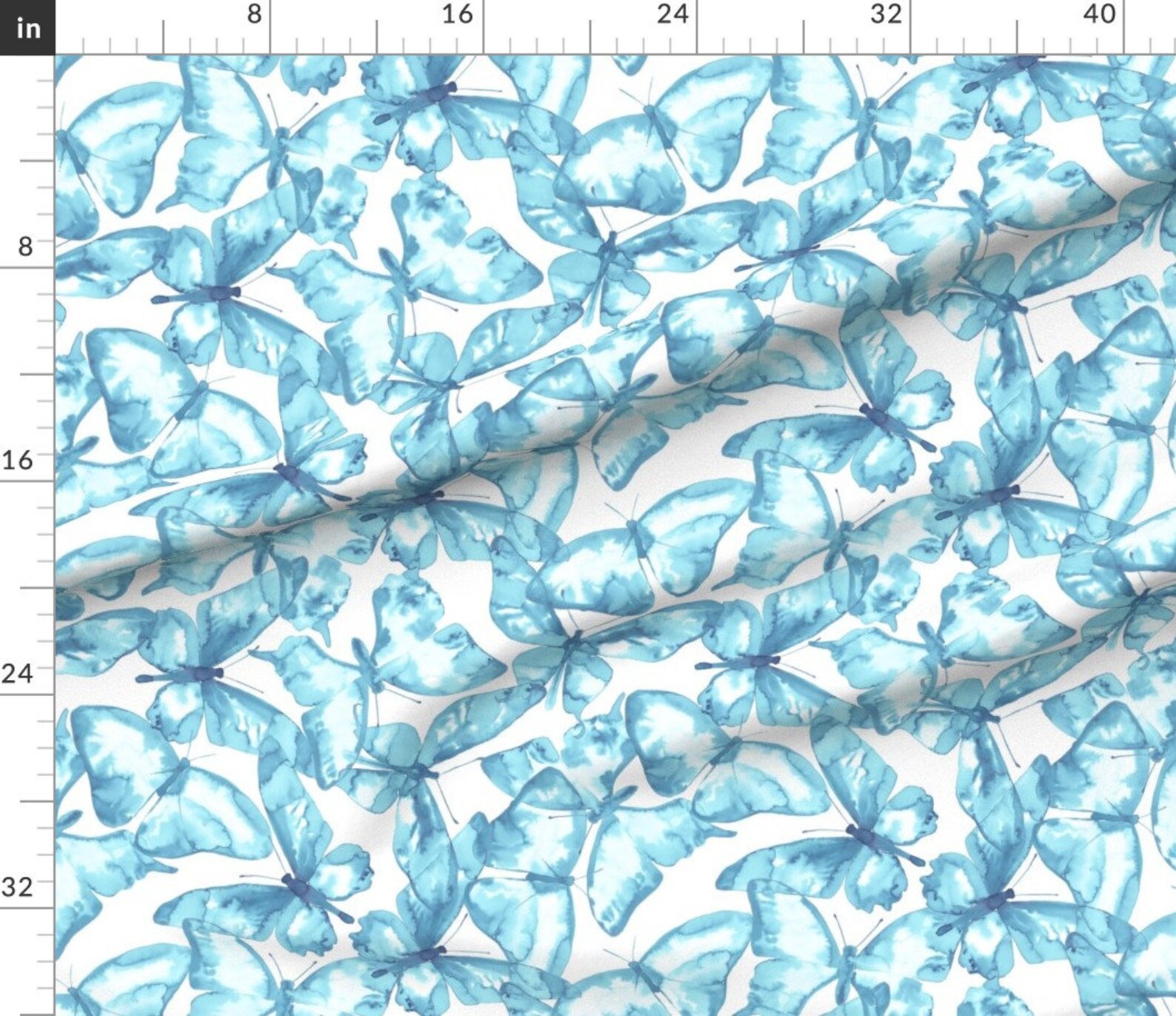 Blue Butterfly Fabric Gaggle of Silky Butterflies by Marketa - Etsy