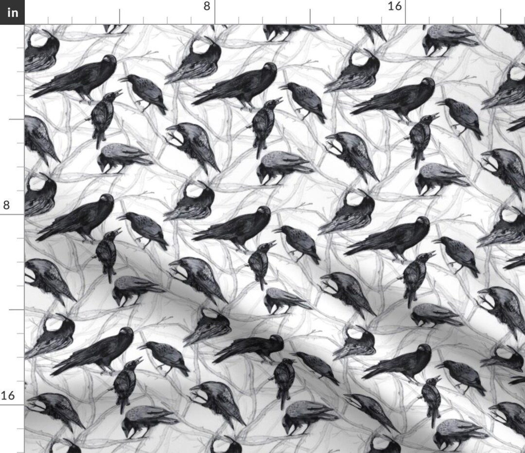 Crows Fabric Crows by Atlanticmoira Crows Ravens Birds Animals Feathers ...