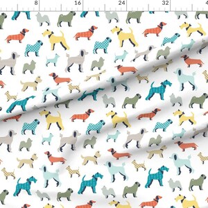 Colorful Dogs Fabric Patterned Dogs by Ewa Brzozowska Colorful Dogs Pet ...