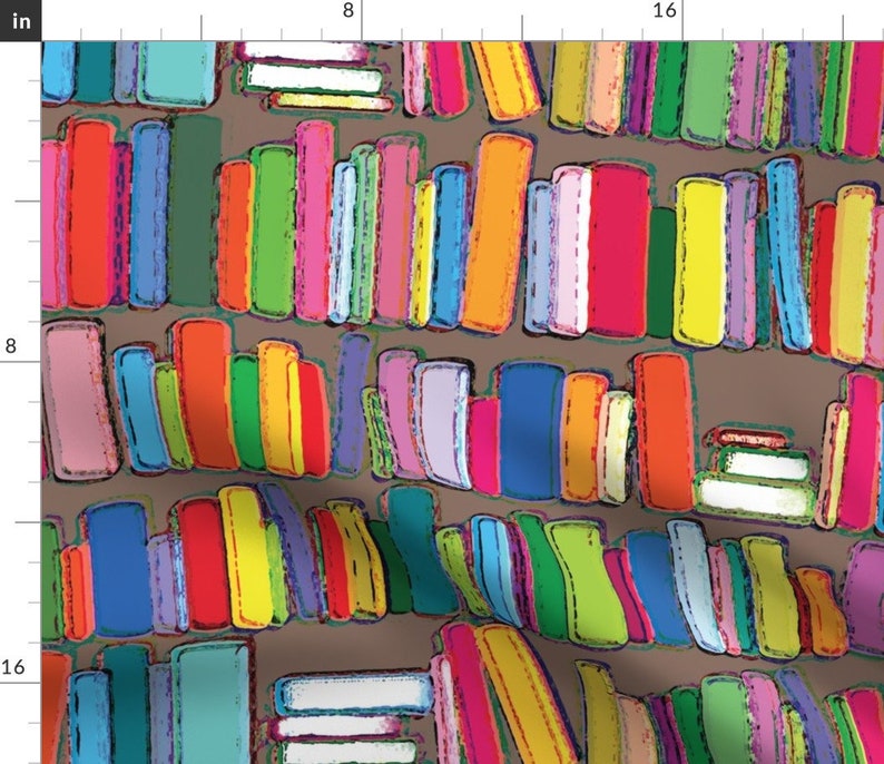 Book Shelf Fabric Library Books by Cassiopee Books Library | Etsy