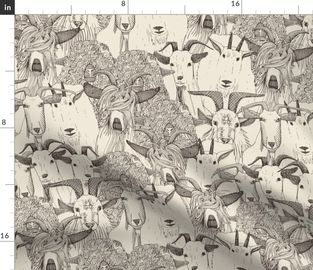 Goat Fabric Just Goats Natural by Scrummy Mountain Goat Farmhouse ...