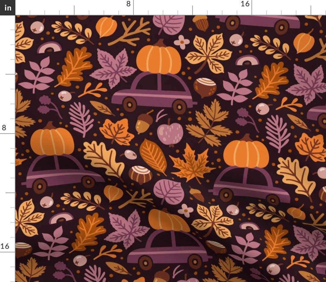 Fall Season Fabric Autumn Delivery by Magicforestory Fall - Etsy