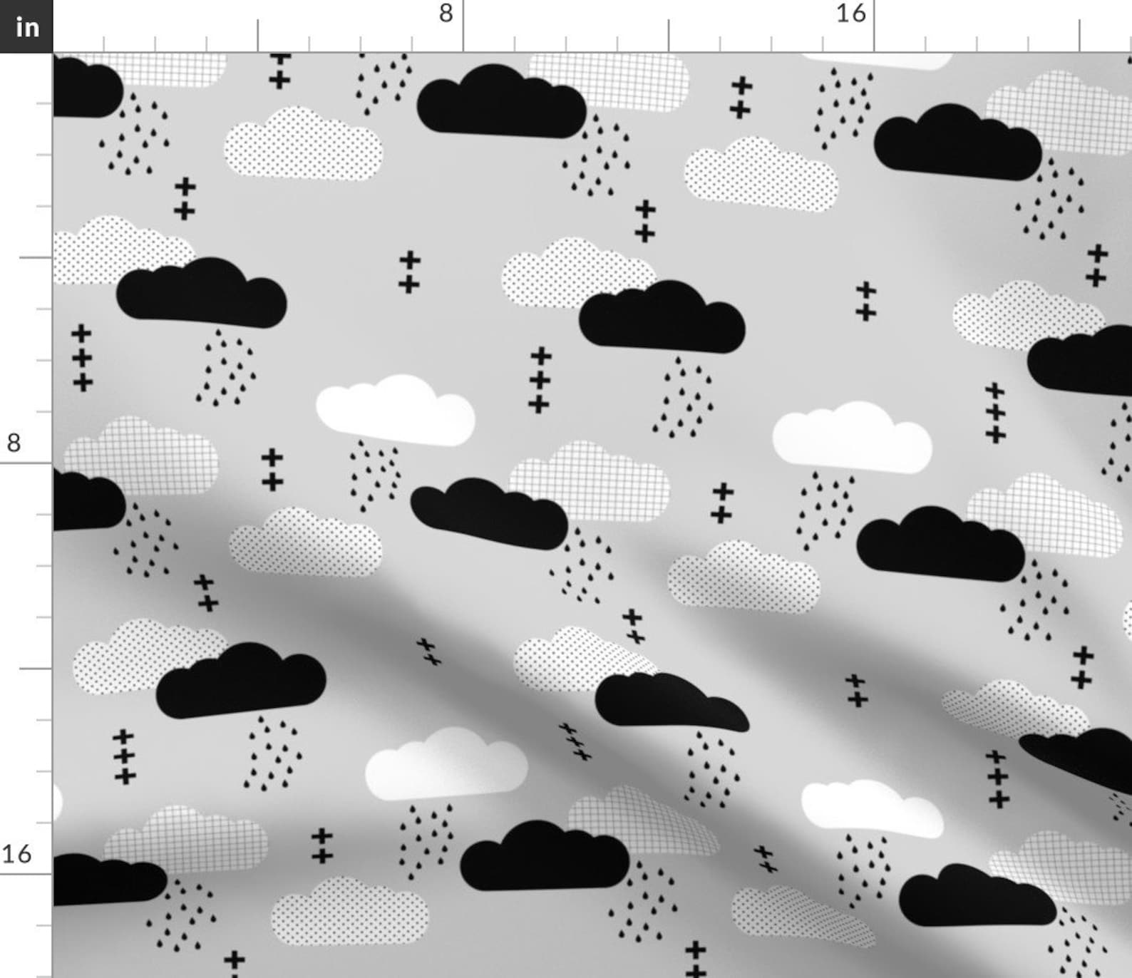 Clouds Fabric Modern Clouds / Fog Custom Fabric by Little - Etsy