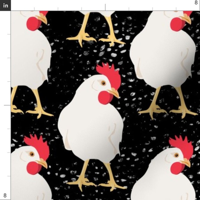 Rooster Fabric Chicken Scratch by Mariafaithgarcia Rooster | Etsy