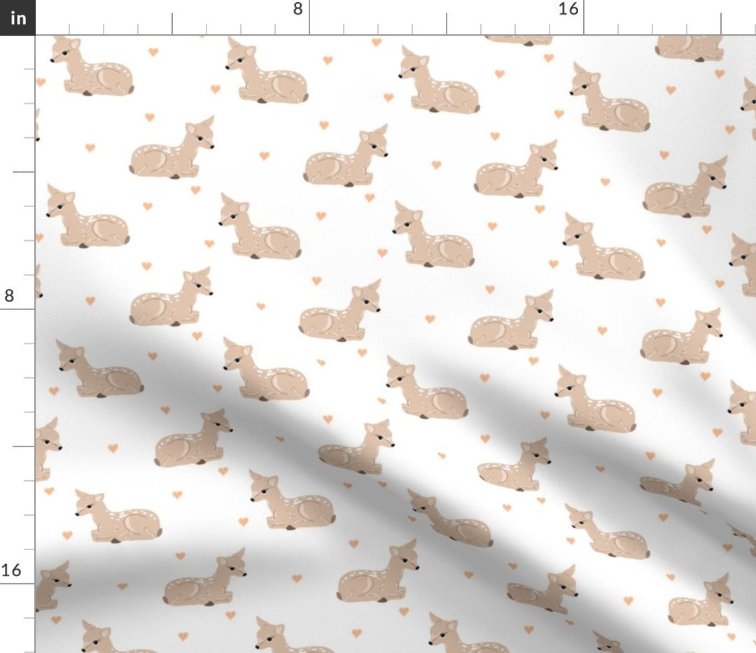Woodland Nursery Fabric Sweet Deer Fabric by Mint Peony Modern Woodland ...