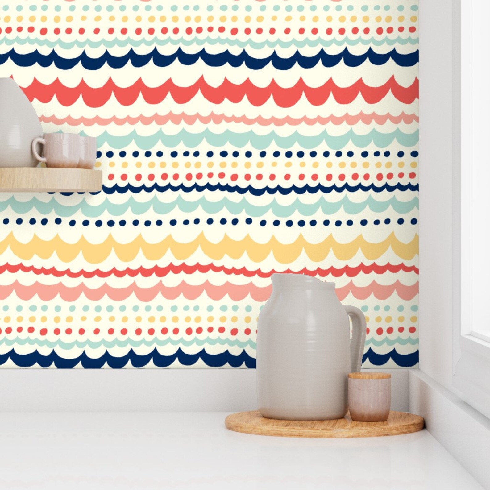 Rainbow Scallop Wallppaer Scallop Fun by Stacyiesthsu - Etsy