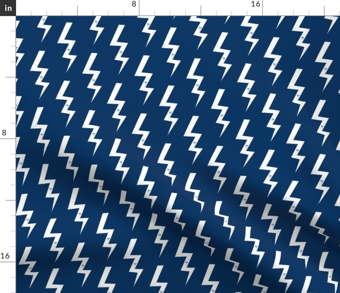 Bolt Fabric Lightning Navy and White by Charlottewinter - Etsy