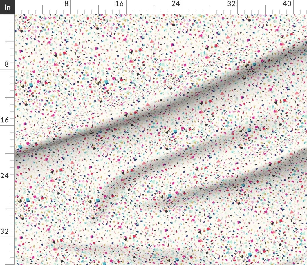 Confetti Fabric Colorful Shapes Birthday Party New Years - Etsy