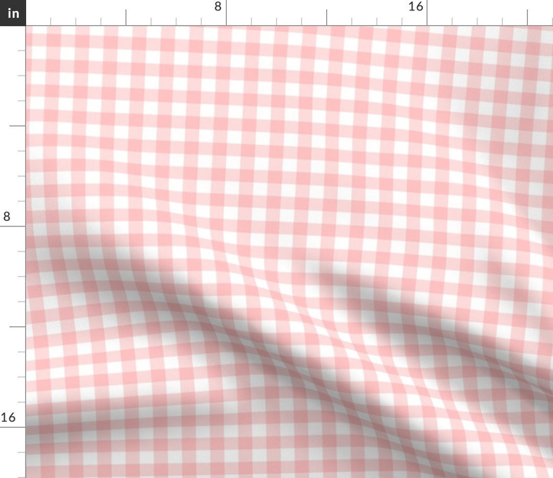Gingham Check Fabric Gingham Check in Peony Pink by Lilyoake - Etsy