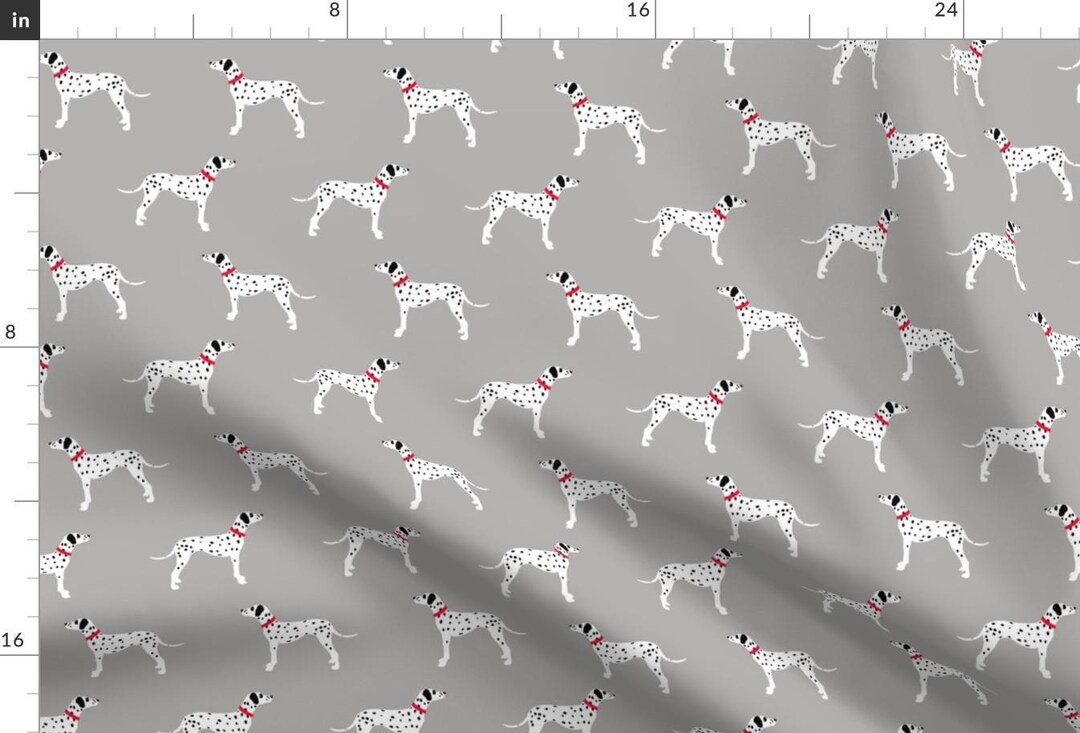 Dalmations on Gray Fabric - Dalmatians on Grey by Littlearrowdesign ...