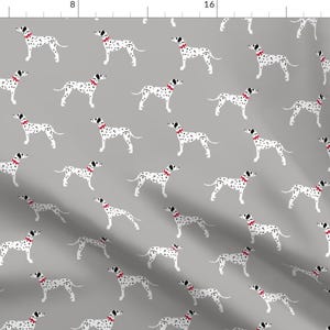 Dalmations on Gray Fabric - Dalmatians on Grey by Littlearrowdesign ...