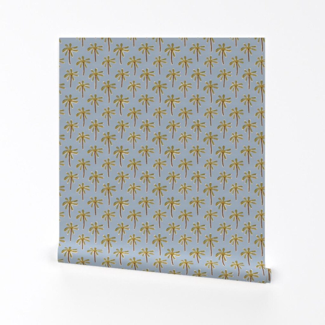 Blue Palm Trees Removable Peel and Stick Wallpaper - Summer Beach ...