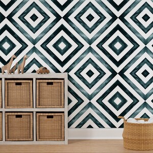 Emerald Green Wallpaper - Watercolor Diamonds - Emerald by ...