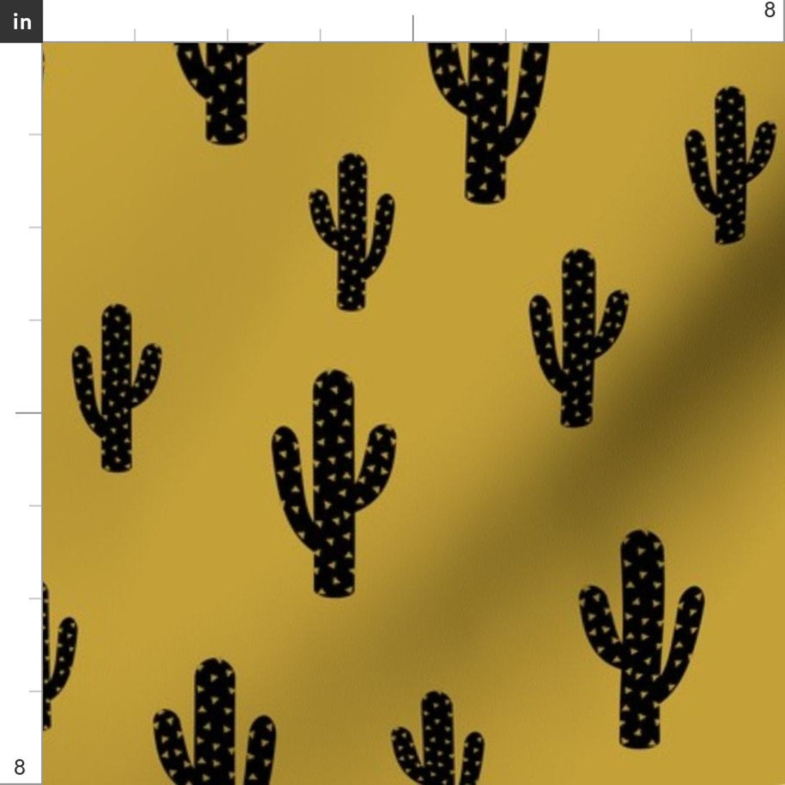 Cactus Fabric Cactus in Mustard Fabric Designed by Kimsa - Etsy