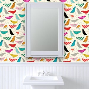 Bird Wallpaper - A Nod to the House Bird by Katerhees - Blue Red Spring ...