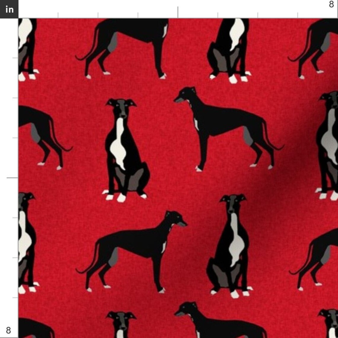 Greyhound Fabric Greyhound Black Pet Quilt Coordinate - Etsy