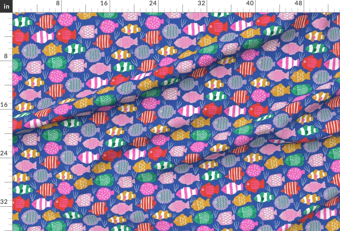 Tropical Fish Apparel Fabric - Bright Colorful Fish by Ange_louise ...