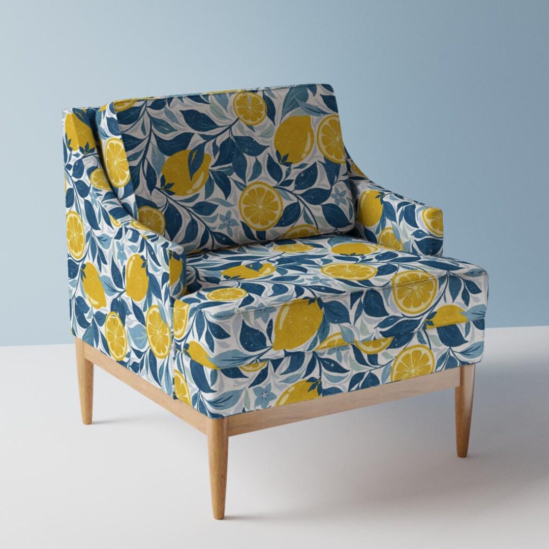 Citrus Upholstery Fabric- Lemon Garden by Nancyrobertdesigns ...