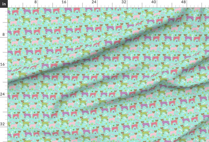 Pitbull Fabric - Pitbulls in Pjs Fabric - Cute Pitbull Dog Design by ...
