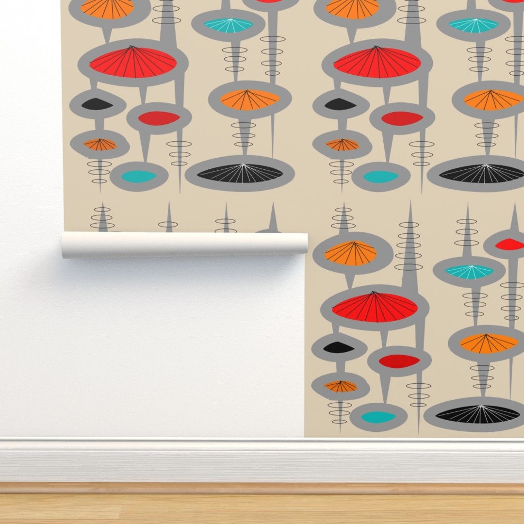 Space Age Wallpaper Atomic Era Space Age by Hot4tees - Etsy
