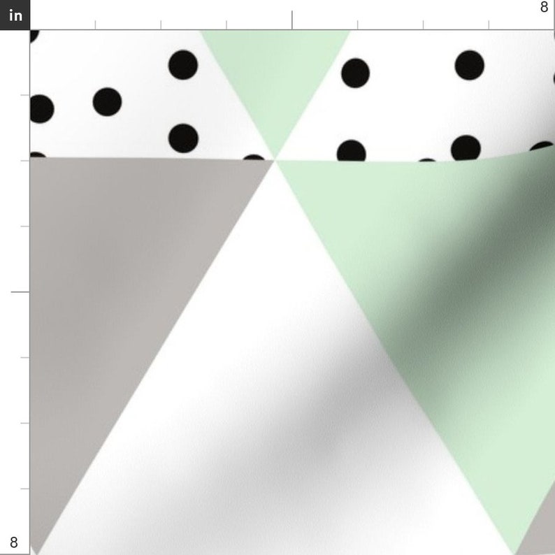 Triangle Fabric Triangle Wholecloth // Mint Gray B/W - Etsy