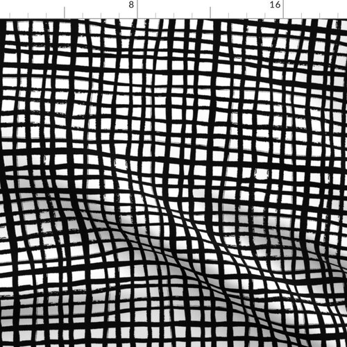 Black and White Fabric Grid Black & White Scandi Minimal - Etsy
