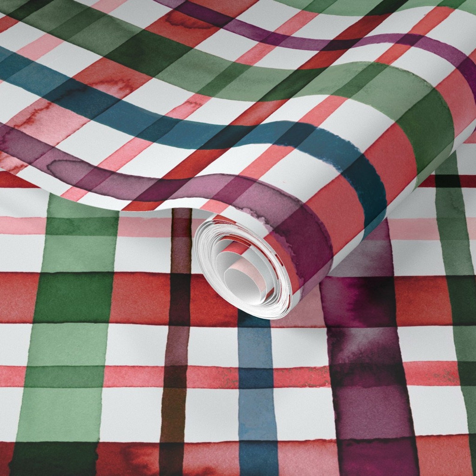 Tartan Plaid Wallpaper Watercolor Plaid by Ninola-design - Etsy