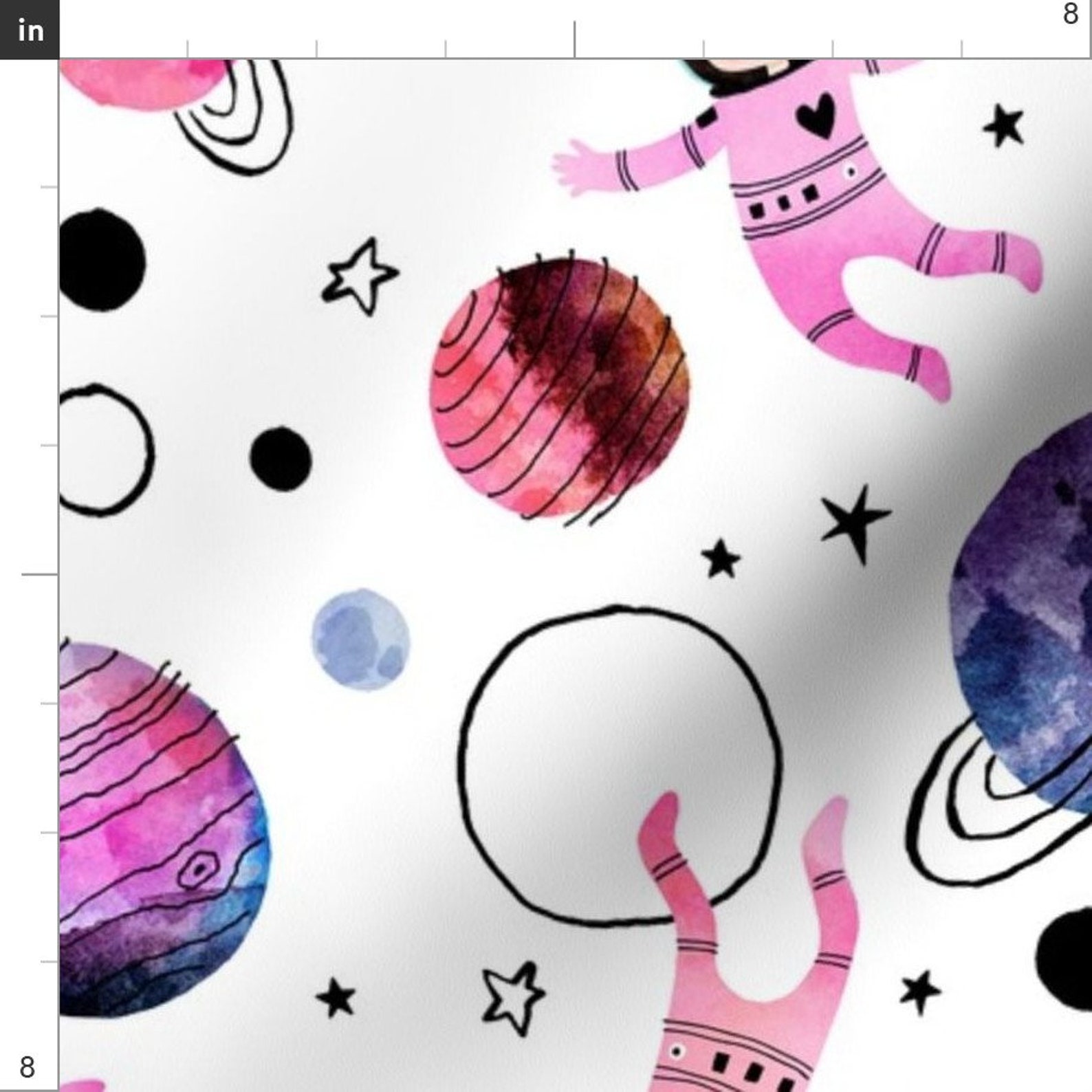 Galaxy Astronaut Outer Space Fabric Awesome Astronauts by | Etsy