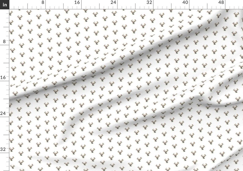 Woodland Deer Fabric Mini Floral Deer Print By Shopcabin | Etsy