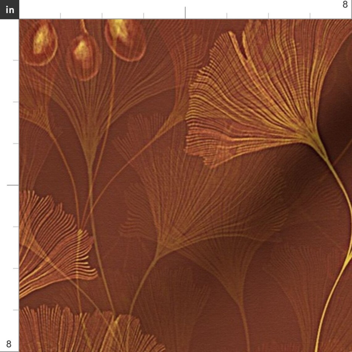 Gingko Tree Leaves Fabric Ginkgo Biloba-coffee by Wren | Etsy