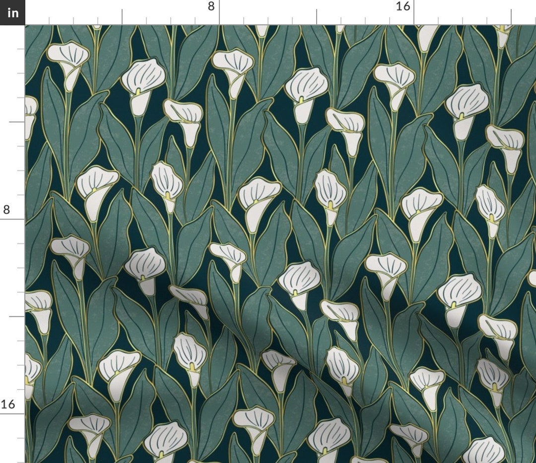 1920s Lilies Fabric Art Deco Calla Lillies by Sarahdcreates Calla ...