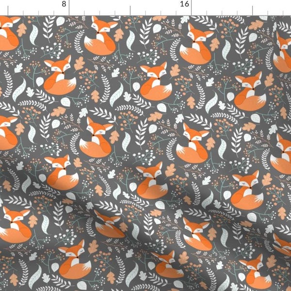 Fox Print Fabric - Etsy