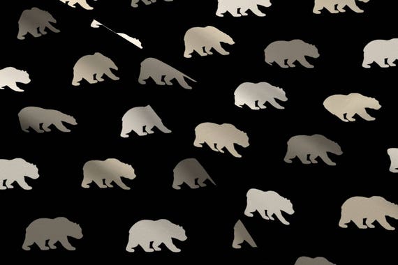 Neutral Bear Fabric Bears BlackTanTaupe By Sugarpinedesign | Etsy