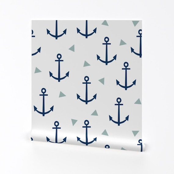 Navy Anchors Wallpaper