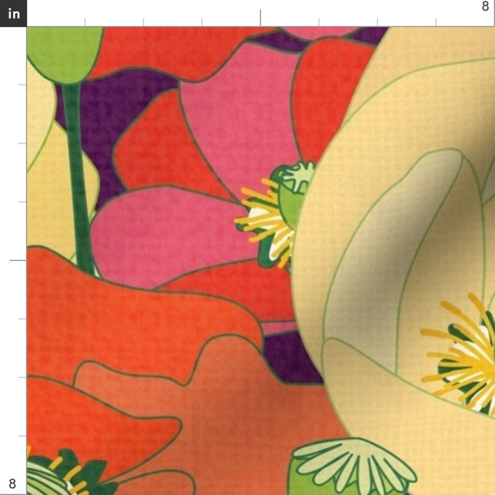 Large Scale Poppies Fabric Wild Poppy Meadow by - Etsy