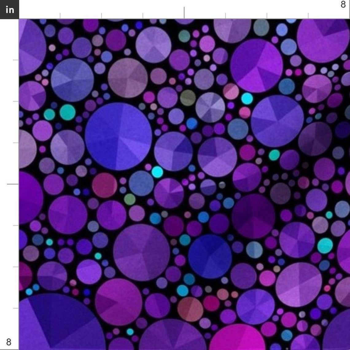Geometric Purple Polka Dots Astrological Fabric Purple - Etsy