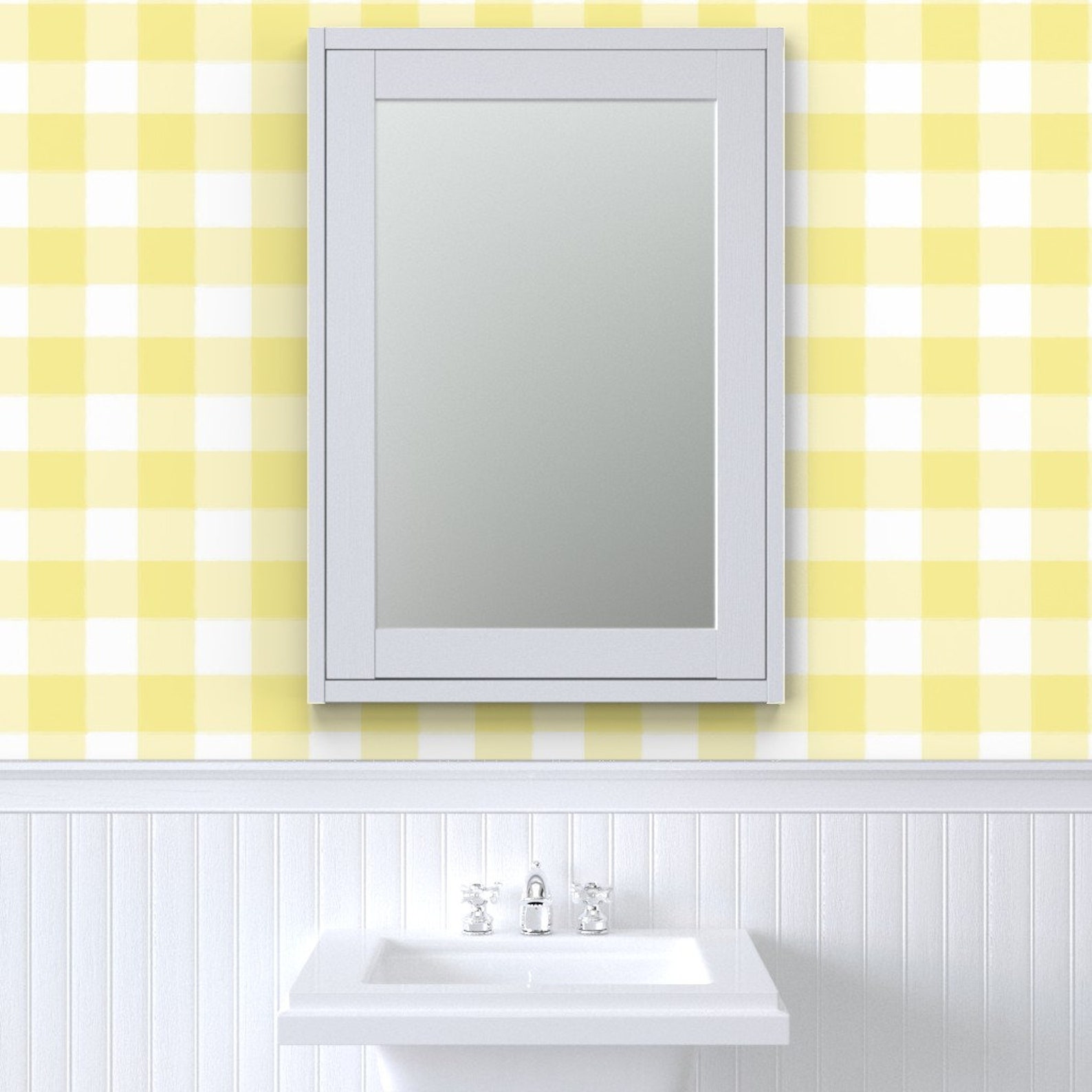 Buffalo Check Wallpaper Yellow Buffalo Check Gingham by - Etsy