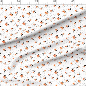 Clementines Watercolor Fabric - Clementine Cutie and Dots on White by ...