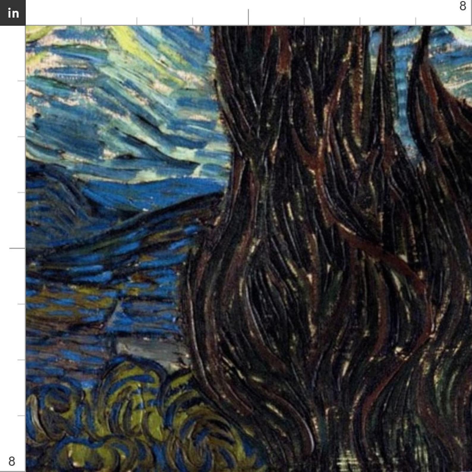 Starry Night Fabric Van Gogh the Starry Night 1889 - Etsy