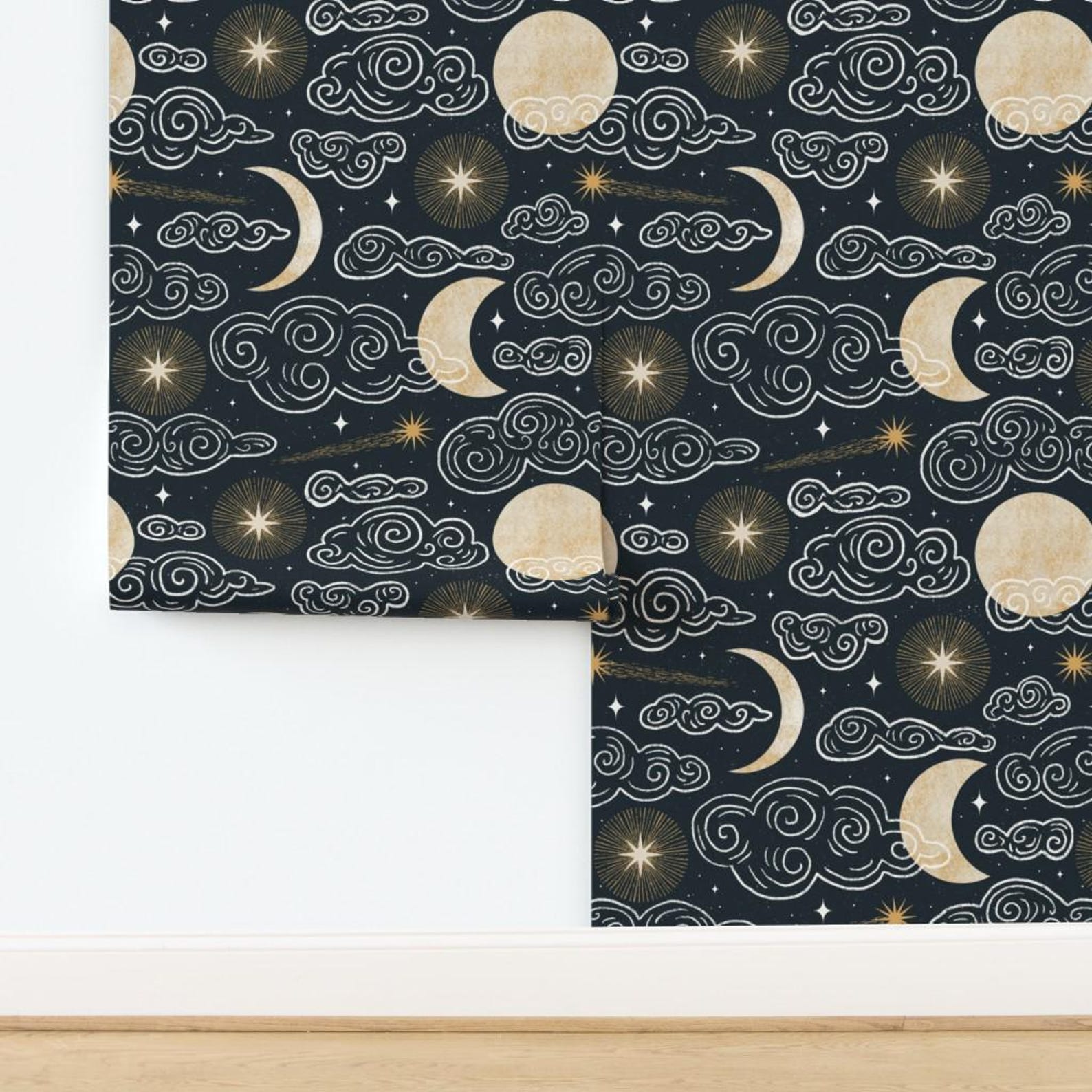 Dreamy Sky Removable Peel and Stick Wallpaper - Whimsical Night ...