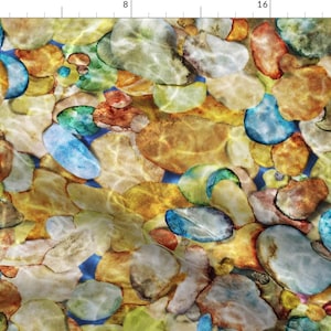 River Rocks Fabric River Rocks by Vo Aka Virginiao River Rocks Water ...