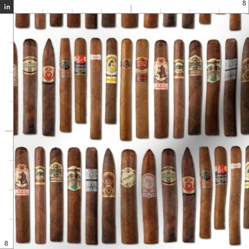 Cigars Fabric Cigar Rows by Thin Line Textiles Cigars - Etsy