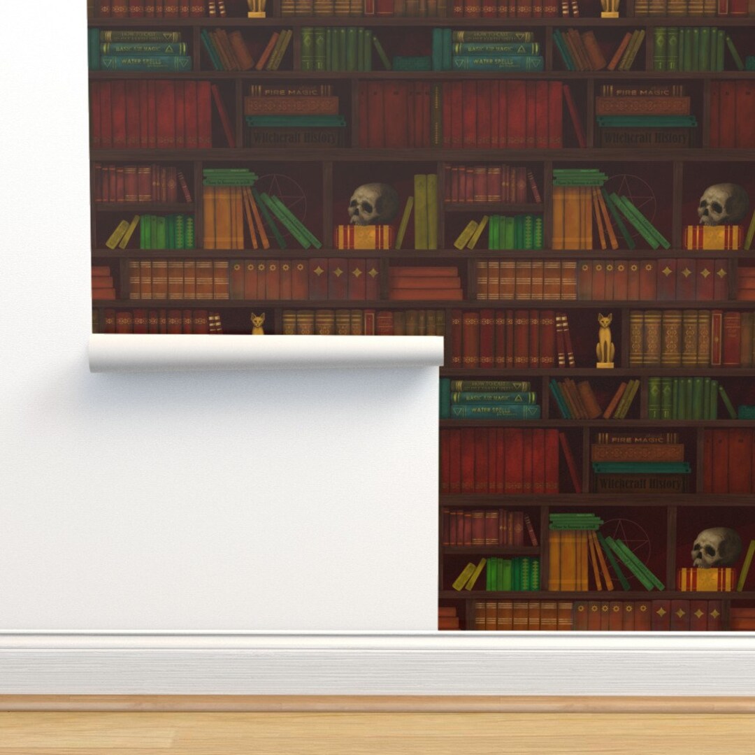 Magic School Library Wallpaper Dark Academia by - Etsy