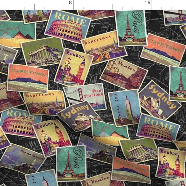 Travel Theme Fabric - Etsy