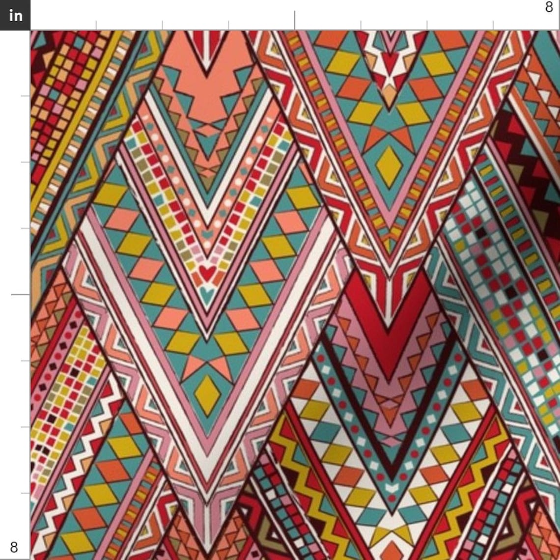 Bohemian Diamond Design Fabric Bohemian Love Geometric - Etsy.de