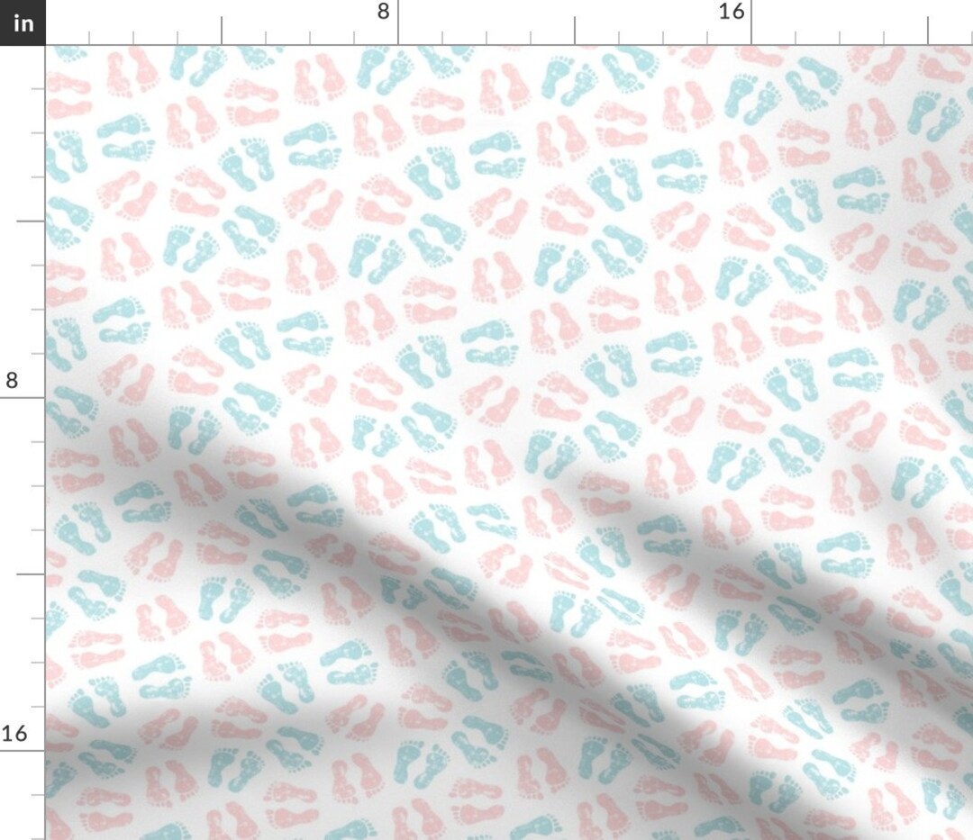 Baby Feet Fabric Baby Feet by Littlearrowdesign Blue Pink Boy Girl ...